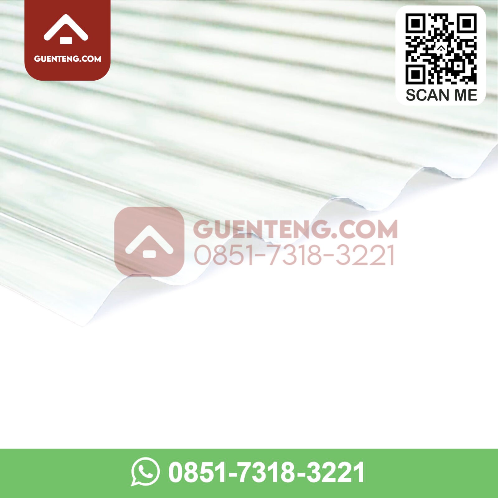 Atap Polycarbonate Solartuff Gelombang Tipe Roma Warna Opal Putih Susu ...