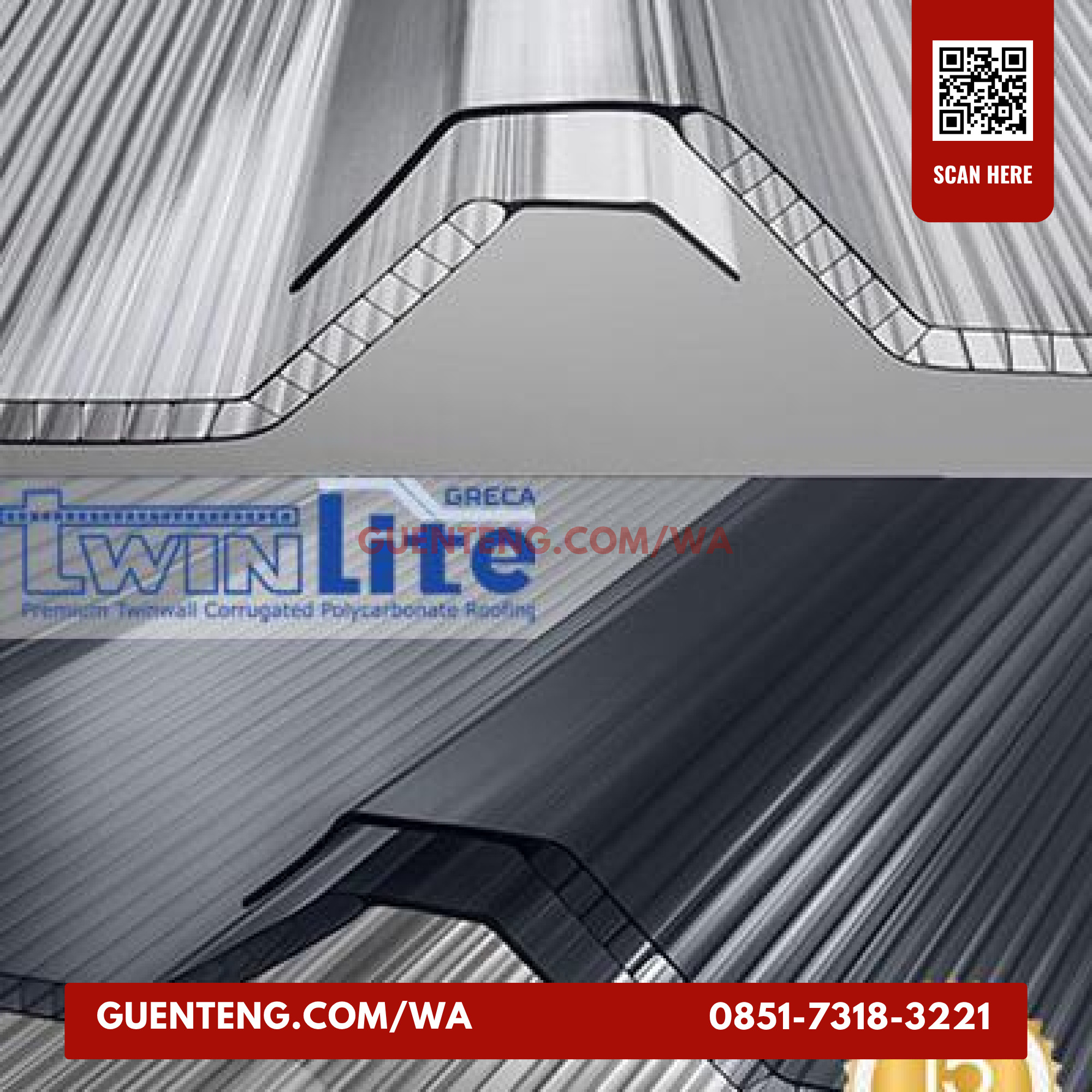 Atap poly Gelombang TWINLITE GRECA Transparan ORIGINAL dan Bergaransi ...