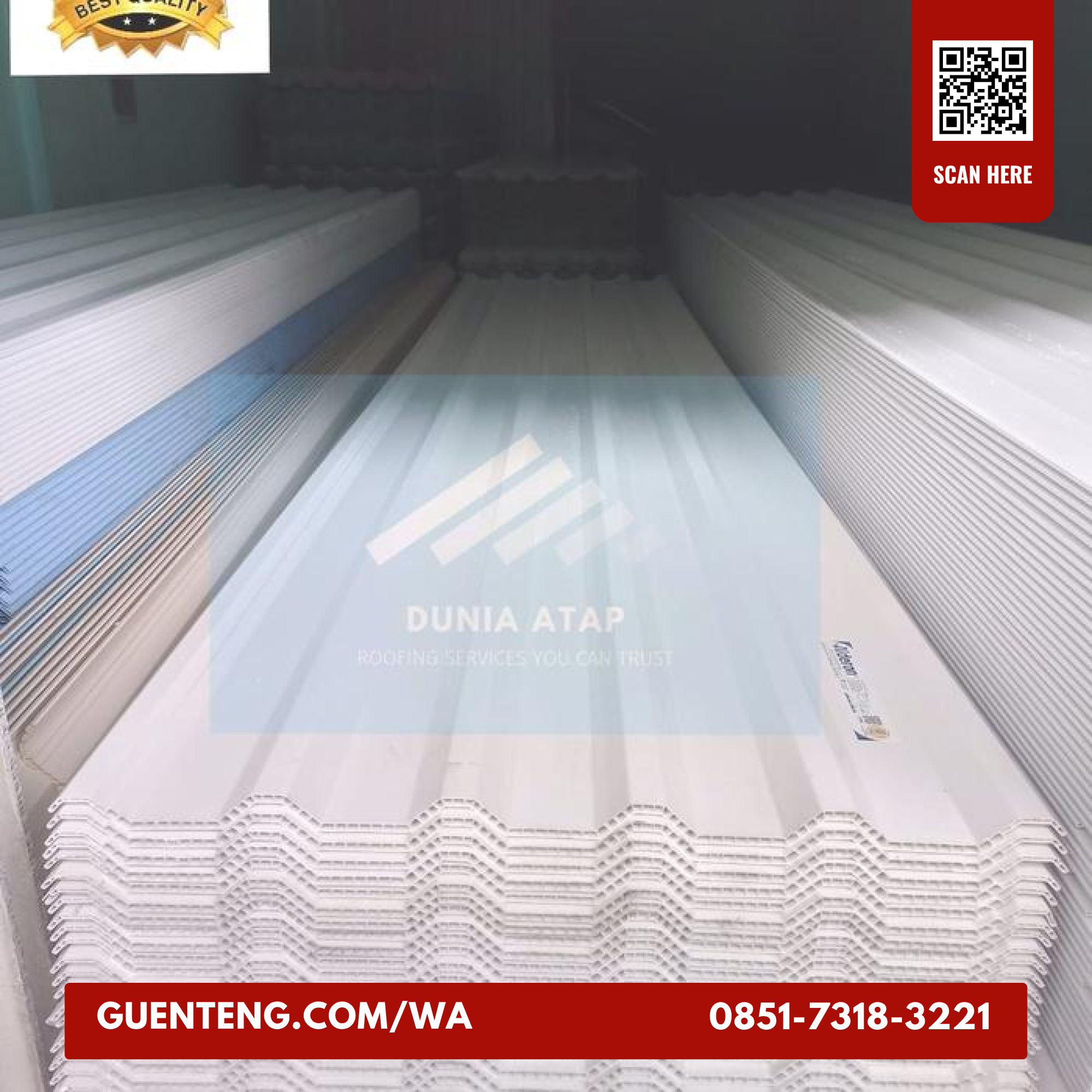 Atap uPVC ALDERON R830 Double Layer 10mm 1-12M Biru Muda - Guenteng ...