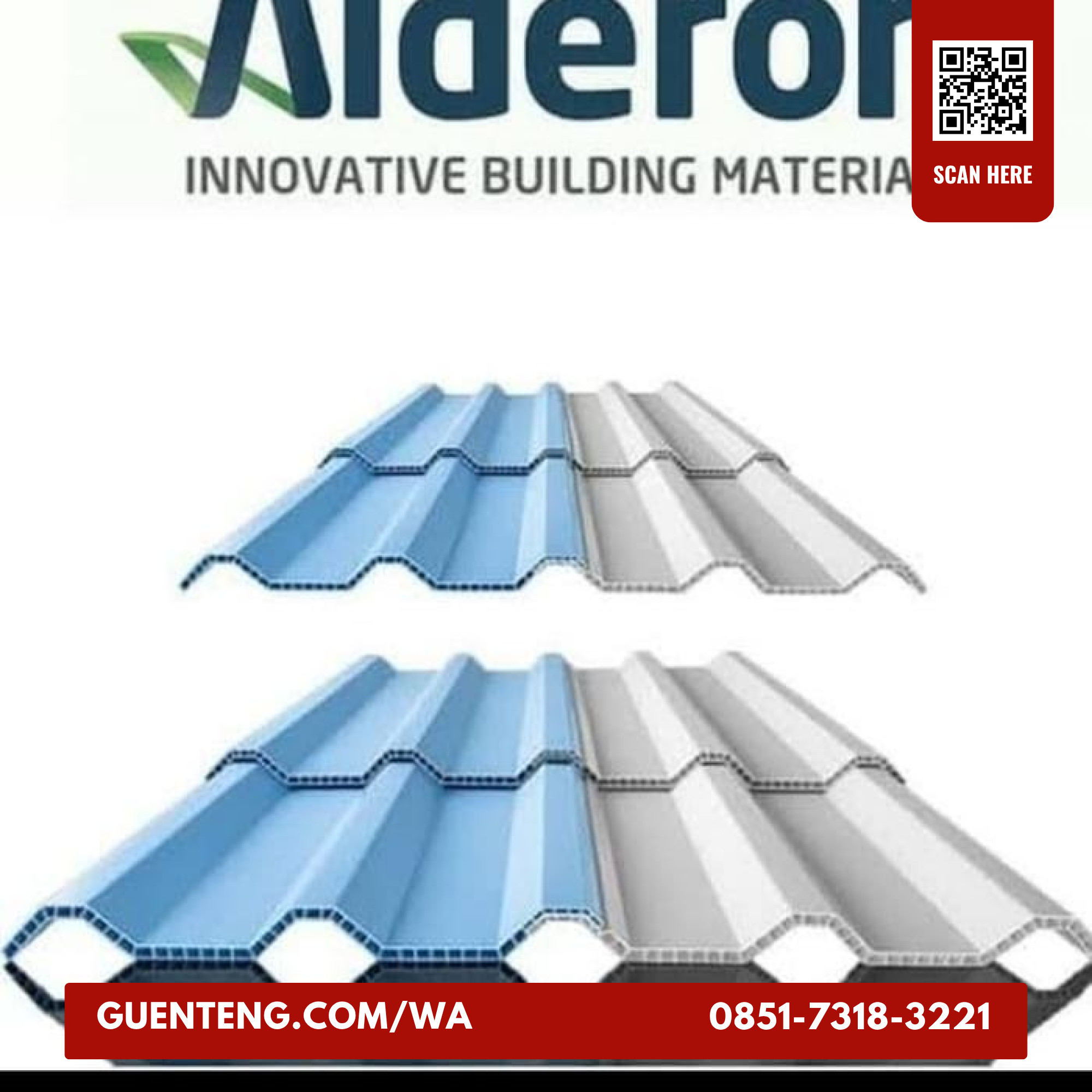 Atap uPVC ALDERON R830 Double Layer 10mm 1-12M silverstone - Guenteng ...