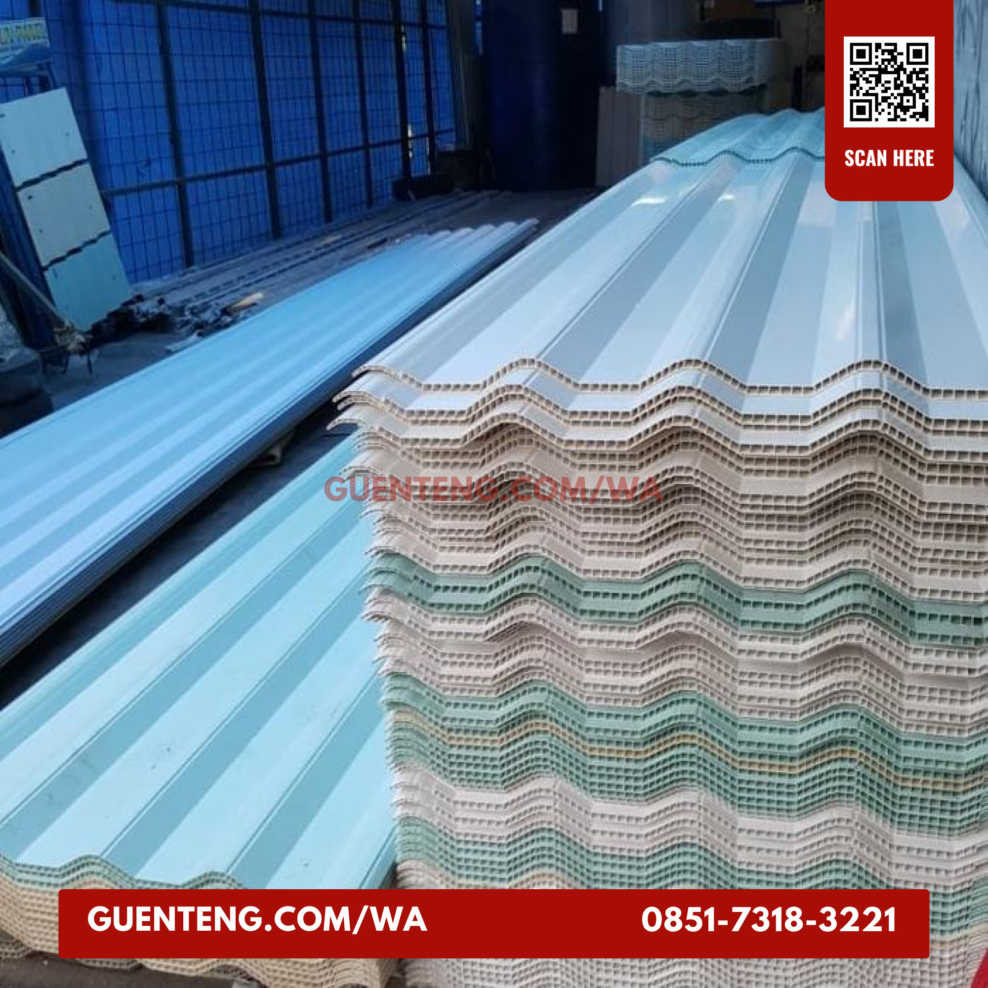 Atap uPVC SUN PANEL 770 Biru Muda - Guenteng - Toko Genteng Terdekat ...