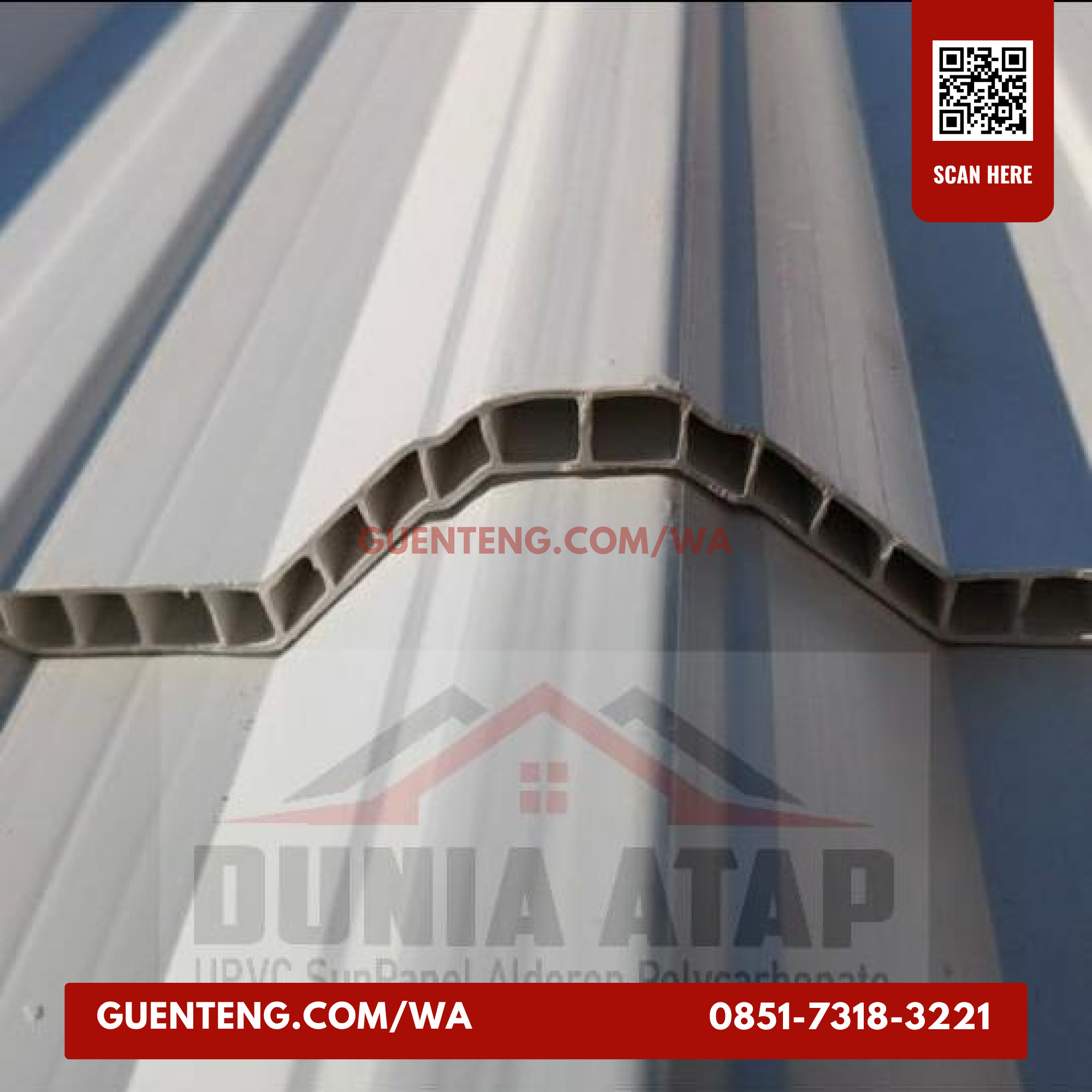 Atap uPVC SUN PANEL Double Layer 840 Garansi 10 tahun Putih - Guenteng ...