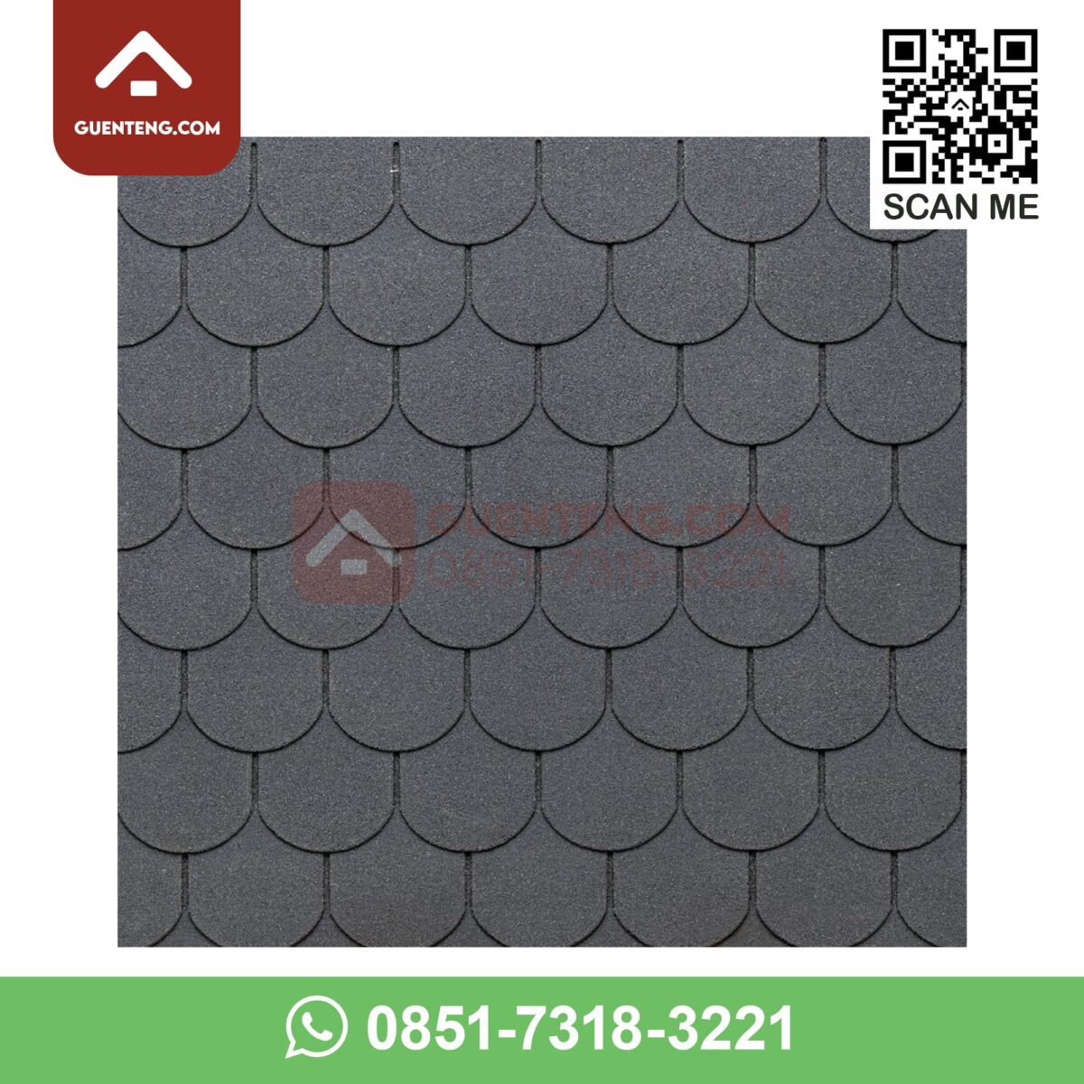Genteng Aspal Bitumen Tegola Premium Traditional 3 Mm Warna Slate Grey ...
