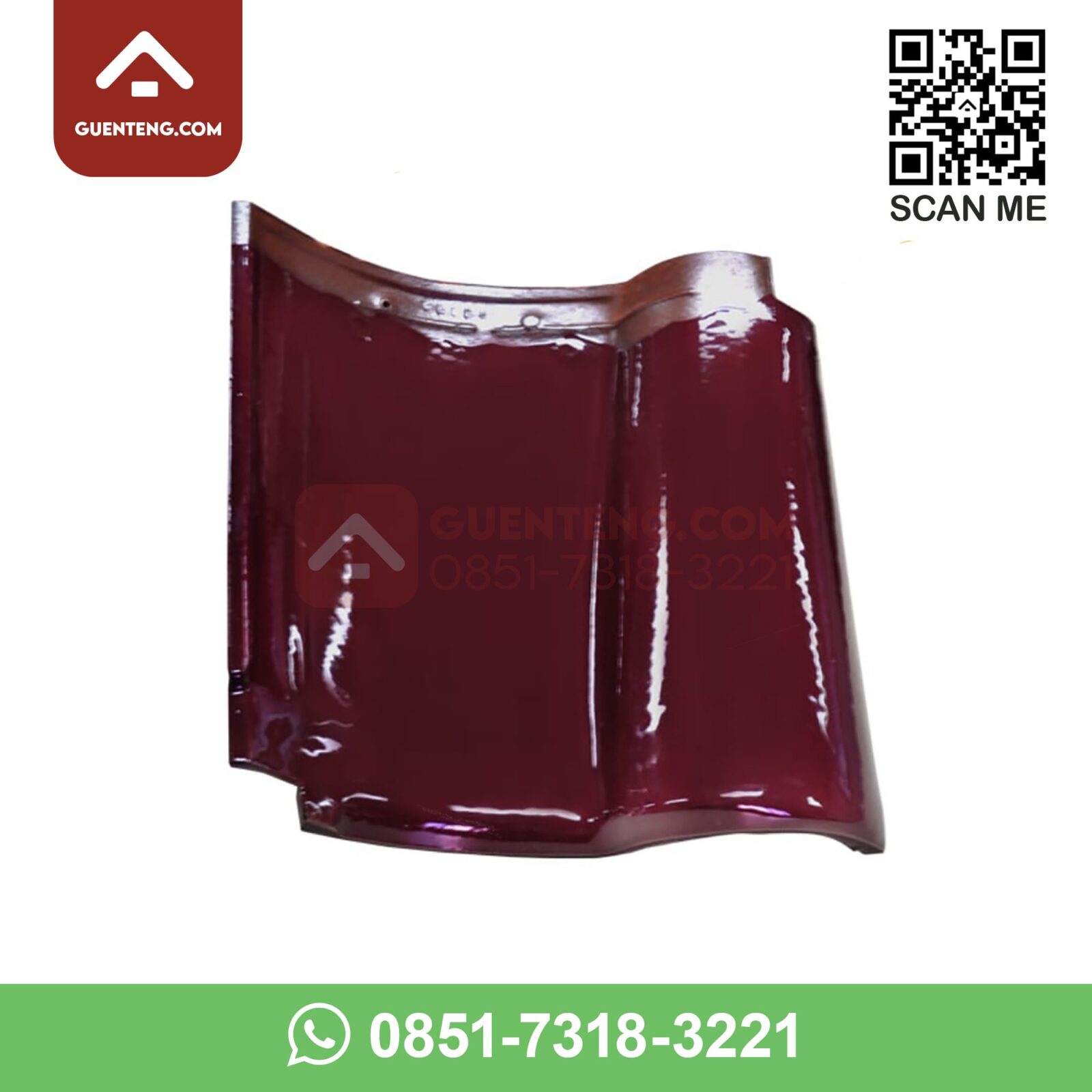 Genteng Keramik KIA Warna Ruby Maroon - Merah Marun Terlaris - Guenteng ...