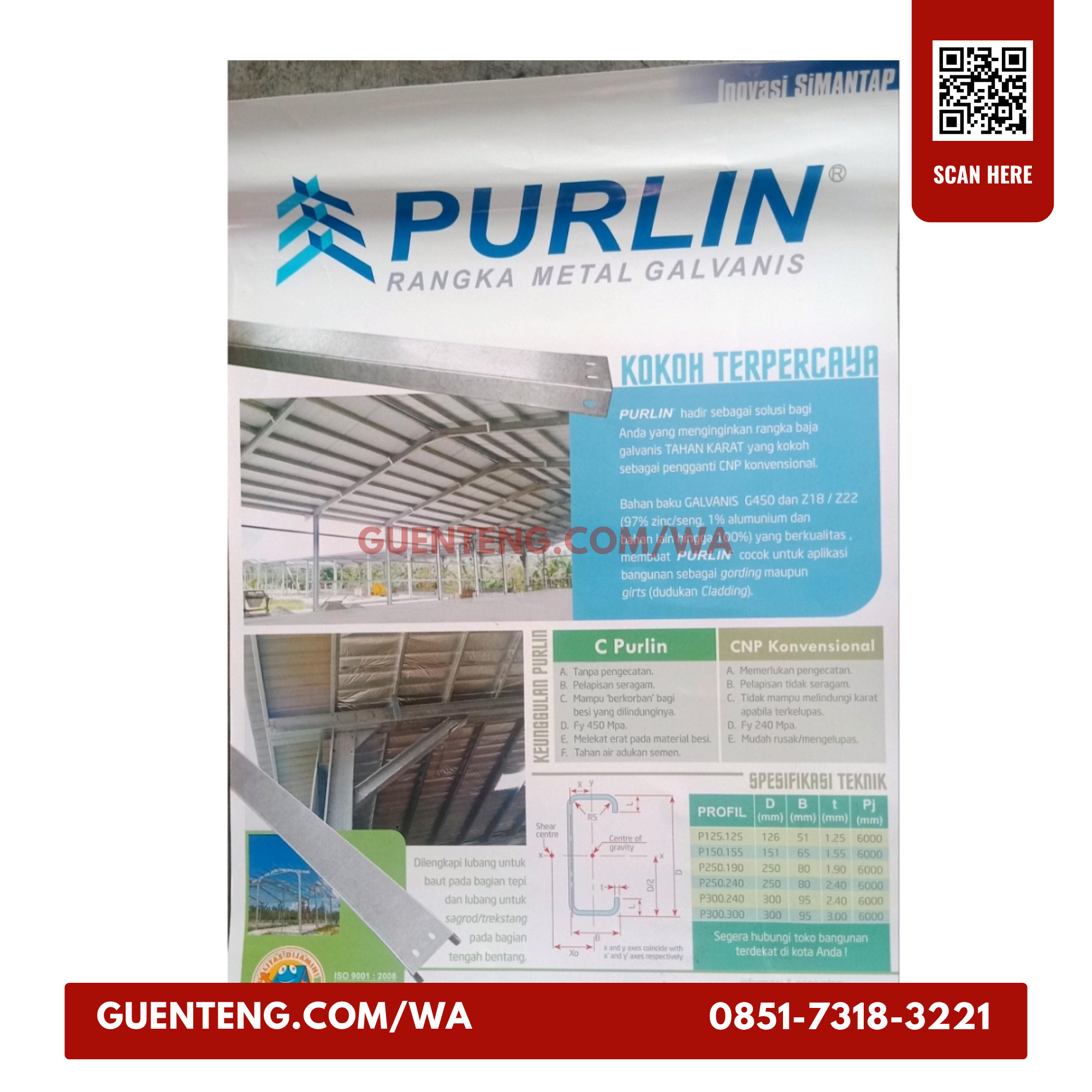 PURLIN (PR) 243 – C125.125 X 6000 MM - Guenteng - Toko Genteng Terdekat ...